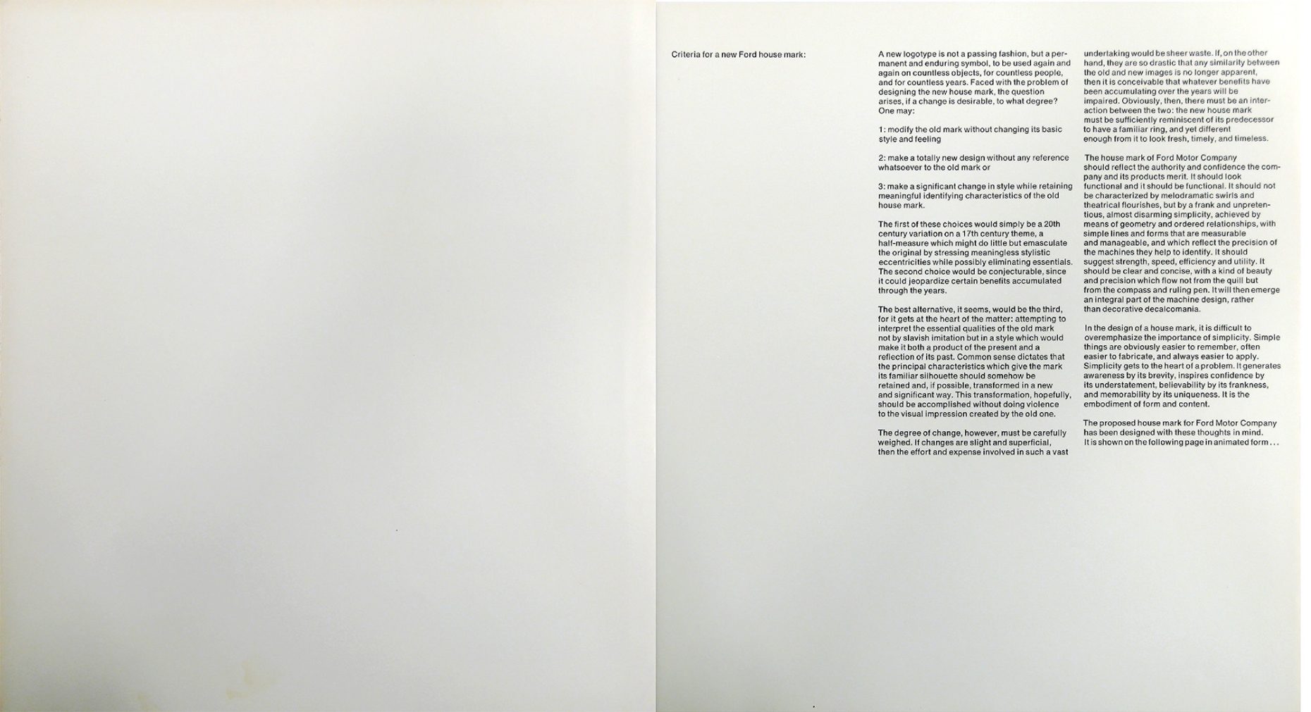 Ford logo presentation book by Paul Rand | Logo Design Love